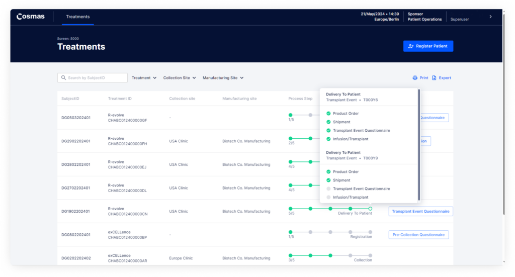 COSMAS / TCS Cell Therapy Software - MAK-System