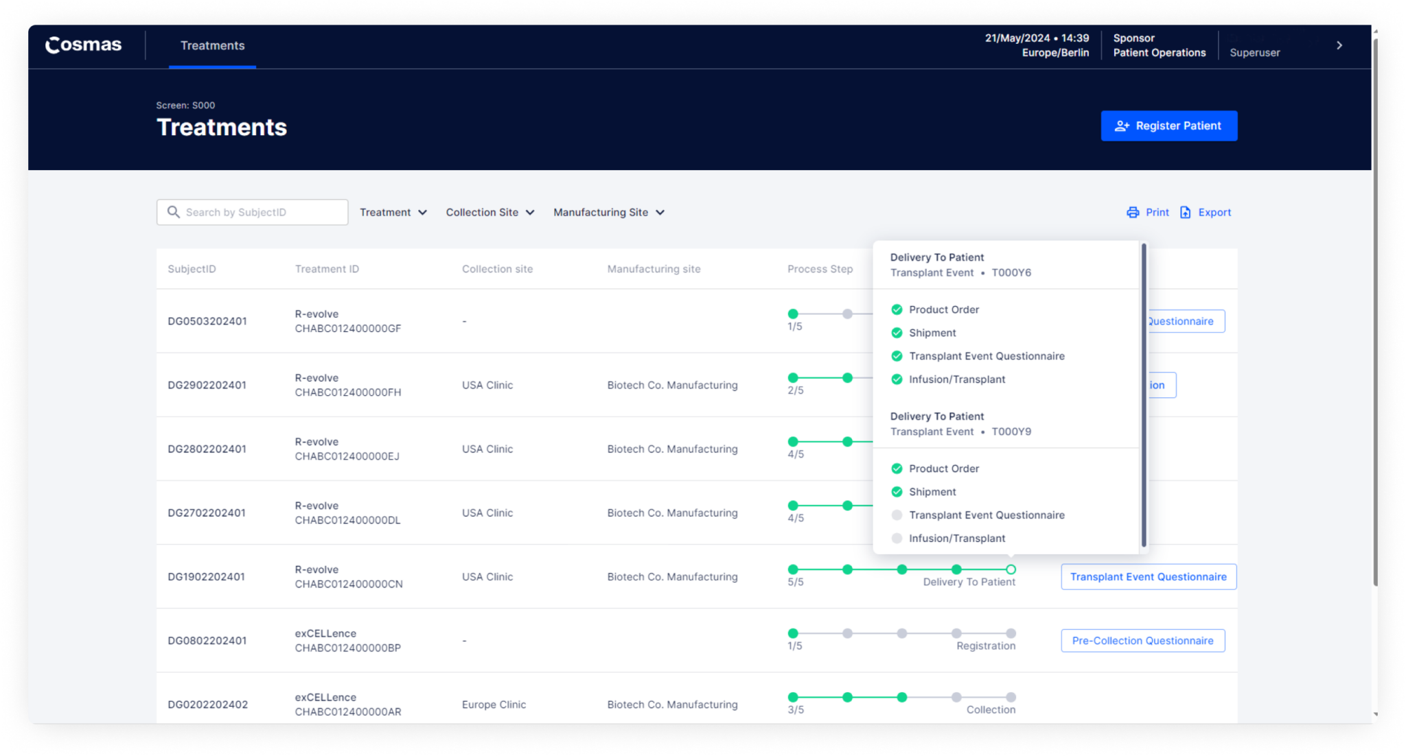 COSMAS / TCS Cell Therapy Software - MAK-System